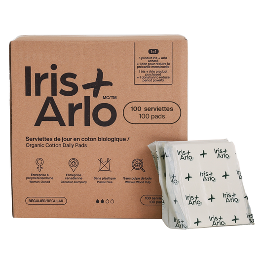 Iris + Arlo. Produits menstruels sains qui changent la vie.