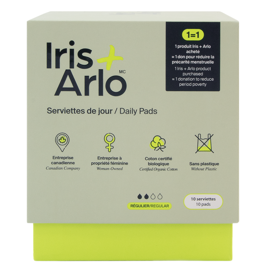 Iris + Arlo. Sustainable period products that change lives.