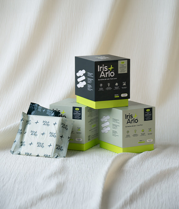 Iris + Arlo. Sustainable period products that change lives.